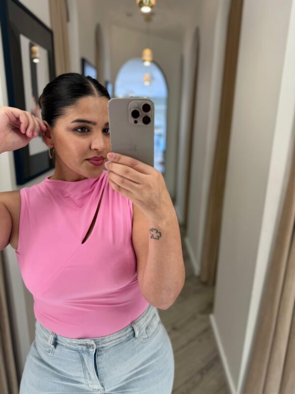 BODY ROSA COM ABERTURA PONTO CHIC - PontoChic